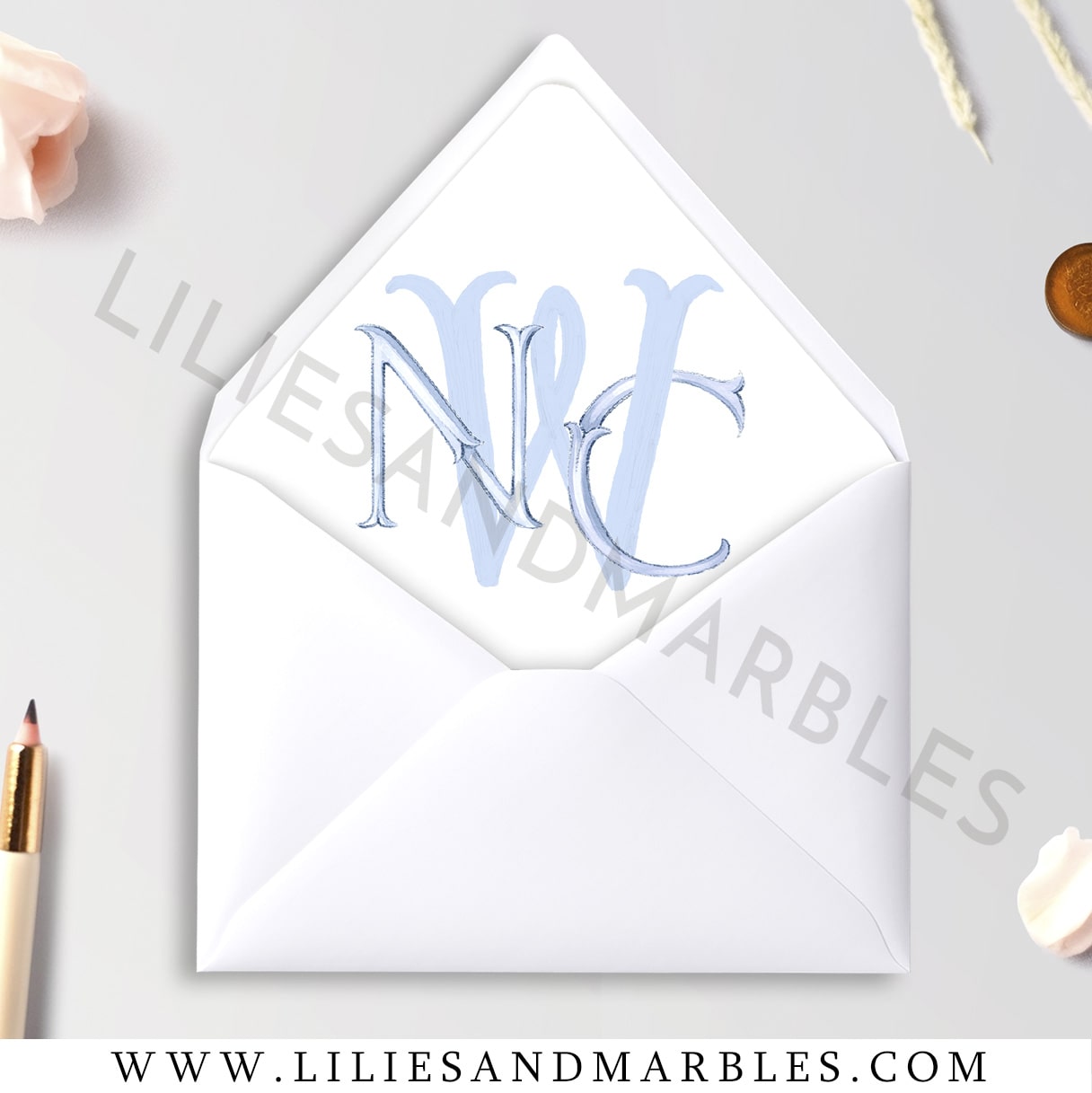 Custom Monogram Envelope Liner