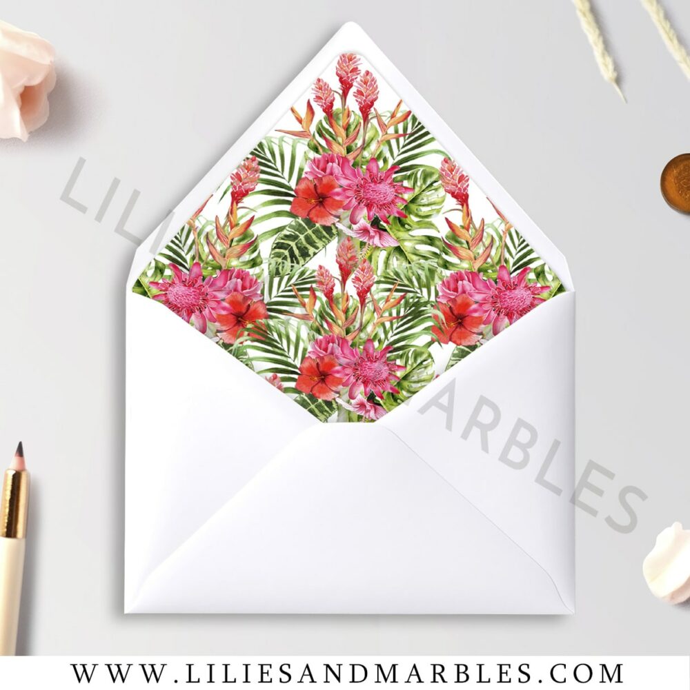 Custom Floral Envelope Liner