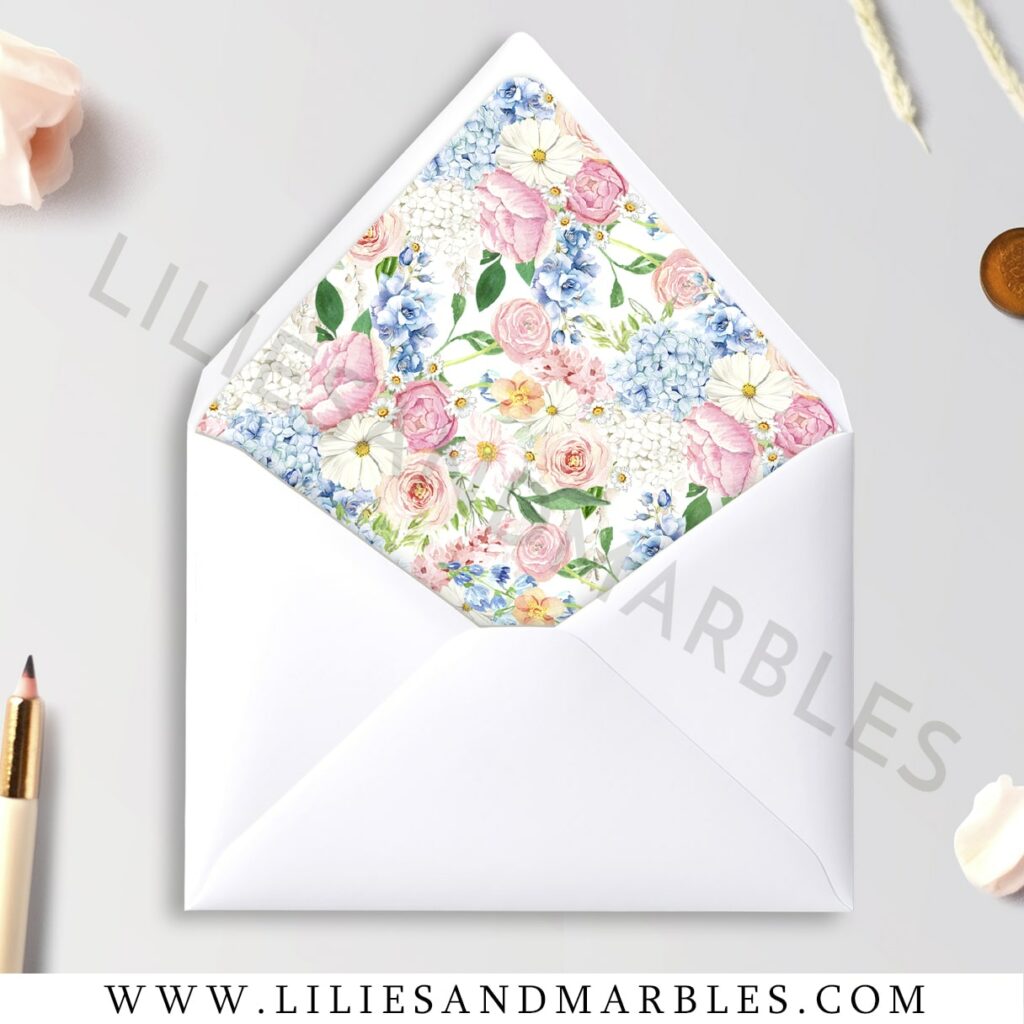 Custom Floral Envelope Liner