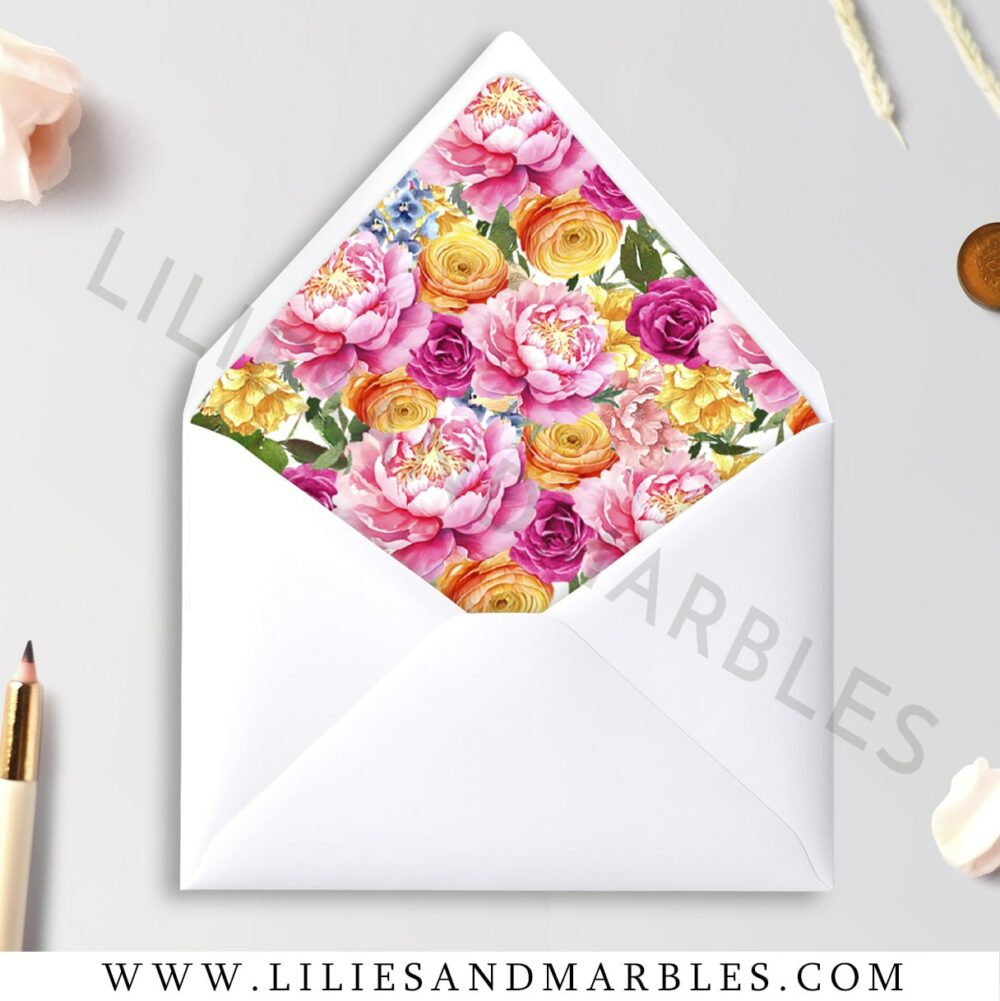 Custom Floral Envelope Liner