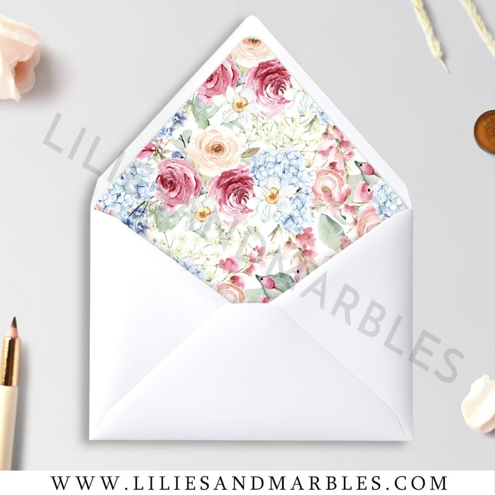 Custom Floral Envelope Liner