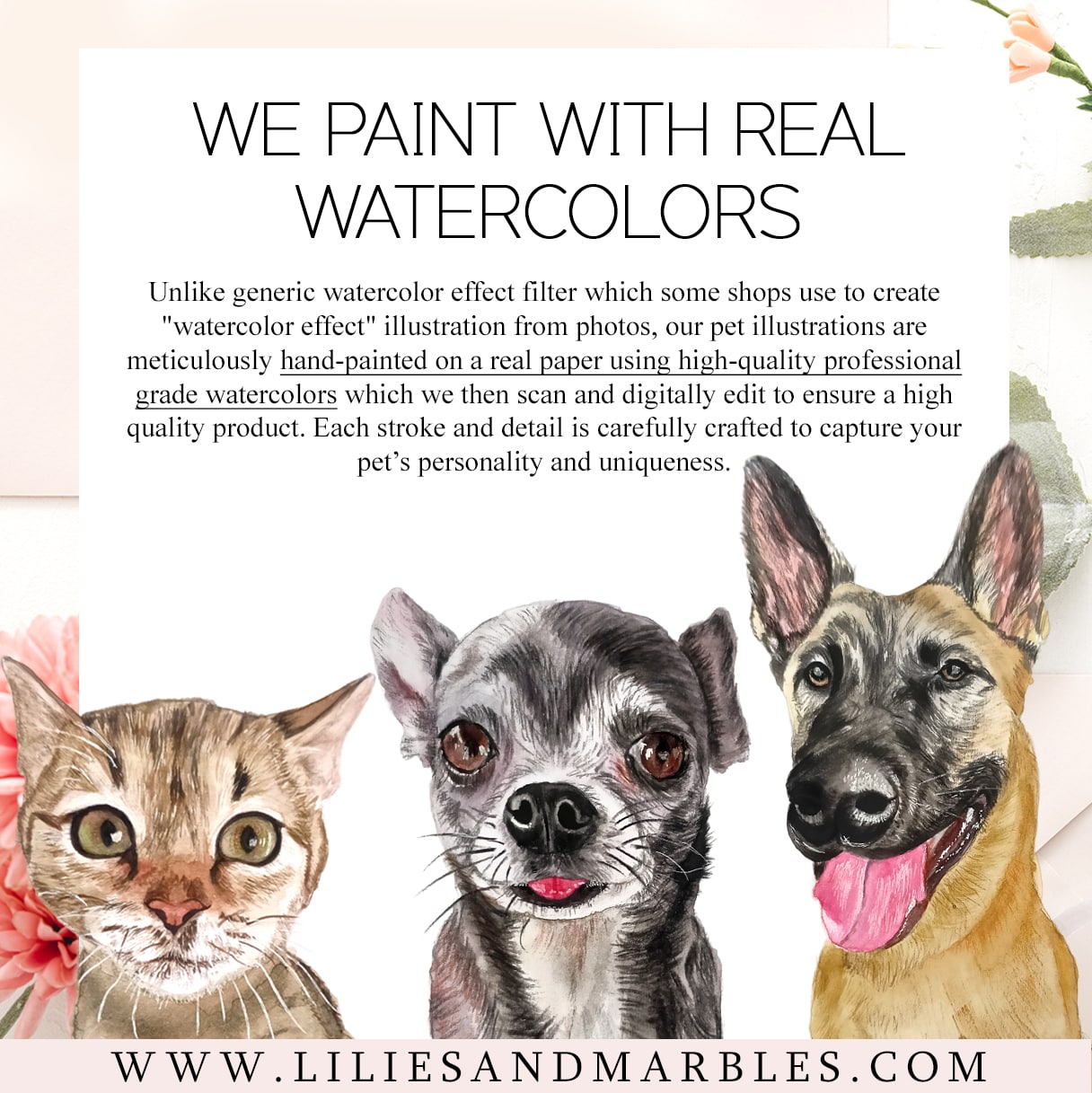 Custom Watercolor Pet Portrait
