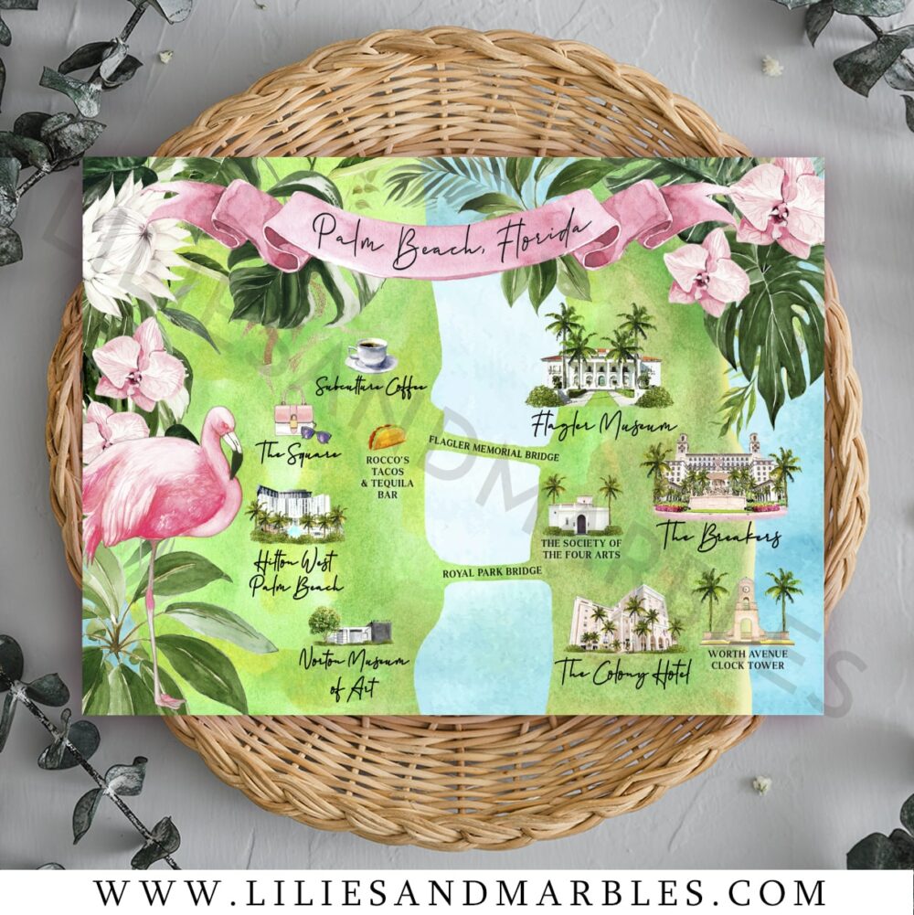 Custom Watercolor Wedding Map