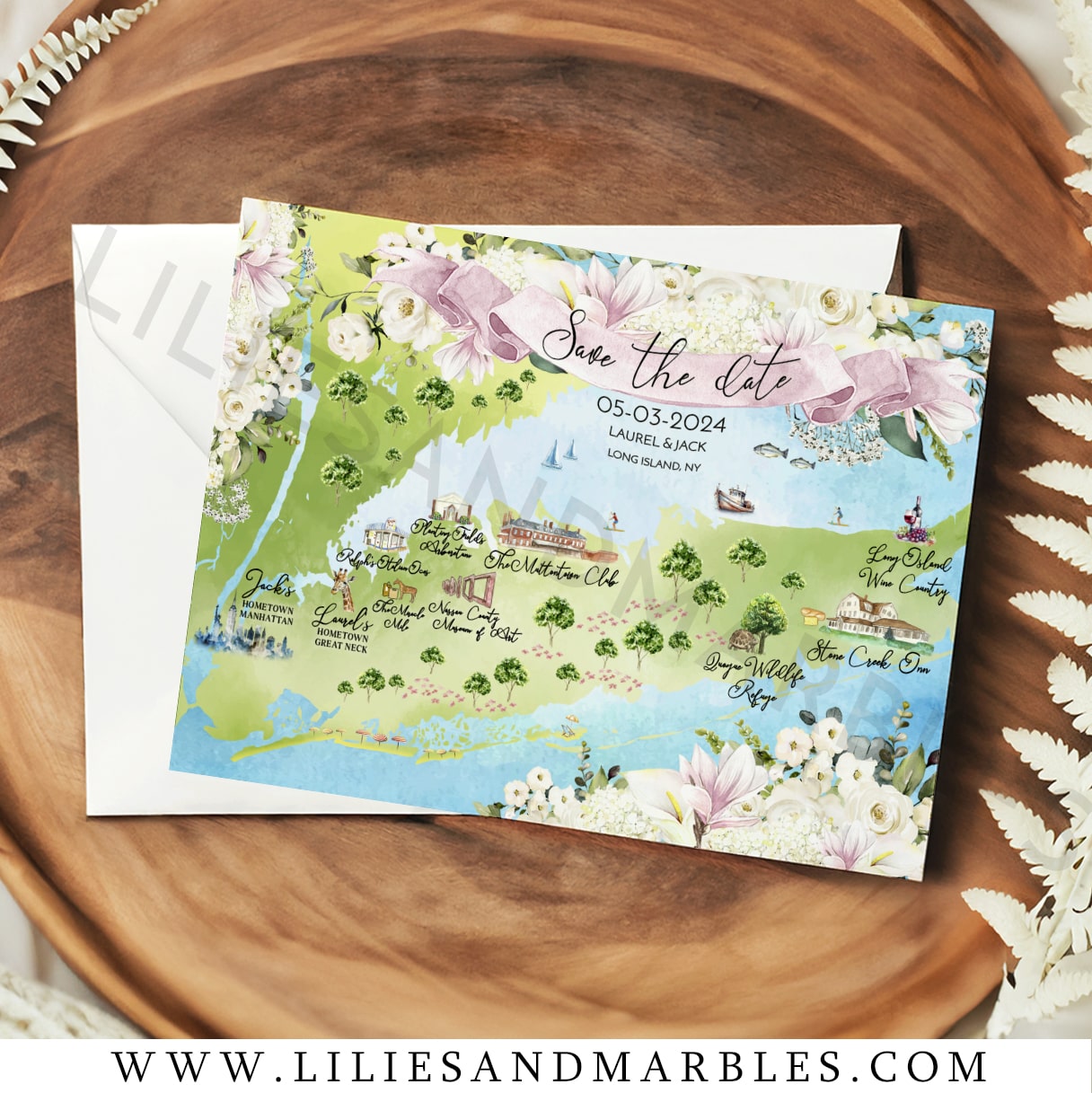 Watercolor Wedding Map Custom Wedding Map Handpainted Watercolor
