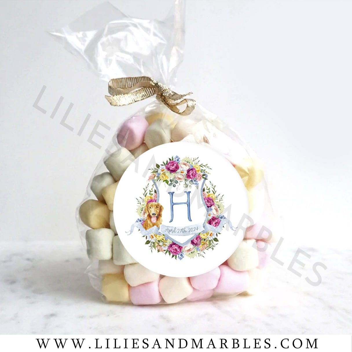 Custom Wedding Crest Stickers For Wedding Favors