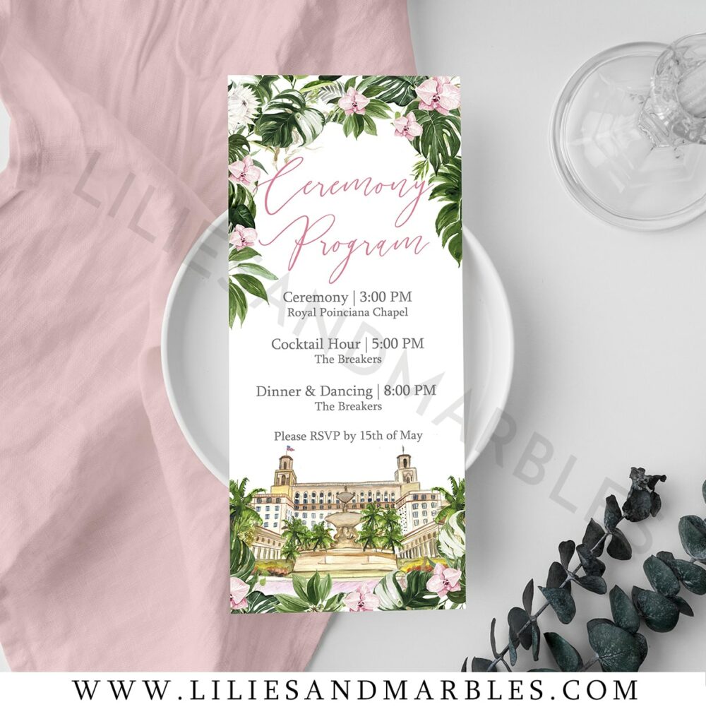 Custom Venue Wedding Programs